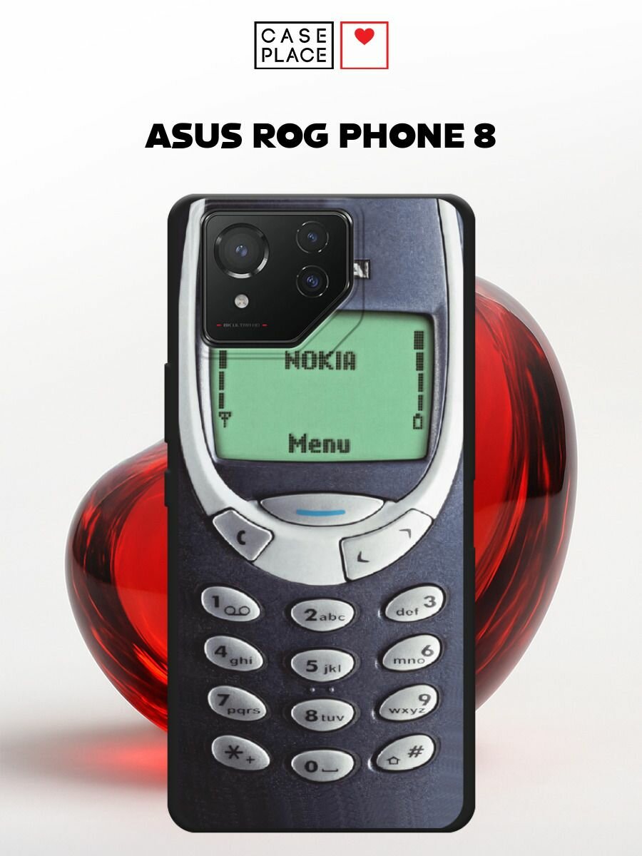 Черный матовый чехол на Asus ROG Phone 8 / Асус Рог Фон 8 с принтом В виде Нокиа