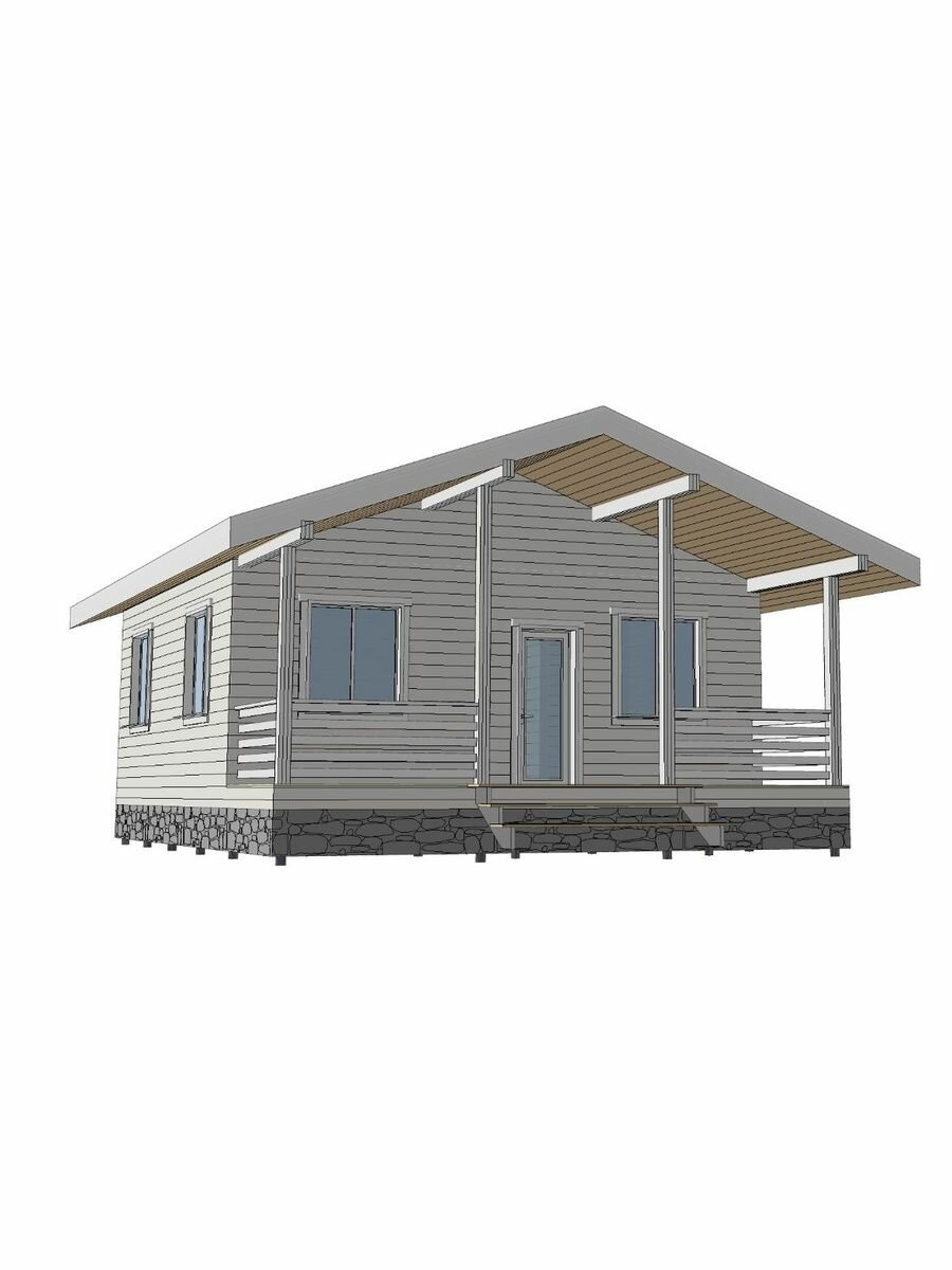 Проект дома ИЖК 70м2 1 этаж, каркасный, формат QR-код от Domsipstroy