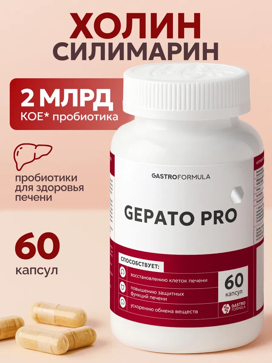 Холин для печени с силимарином и липоевой кислотой с пробиотиками 60 капсул