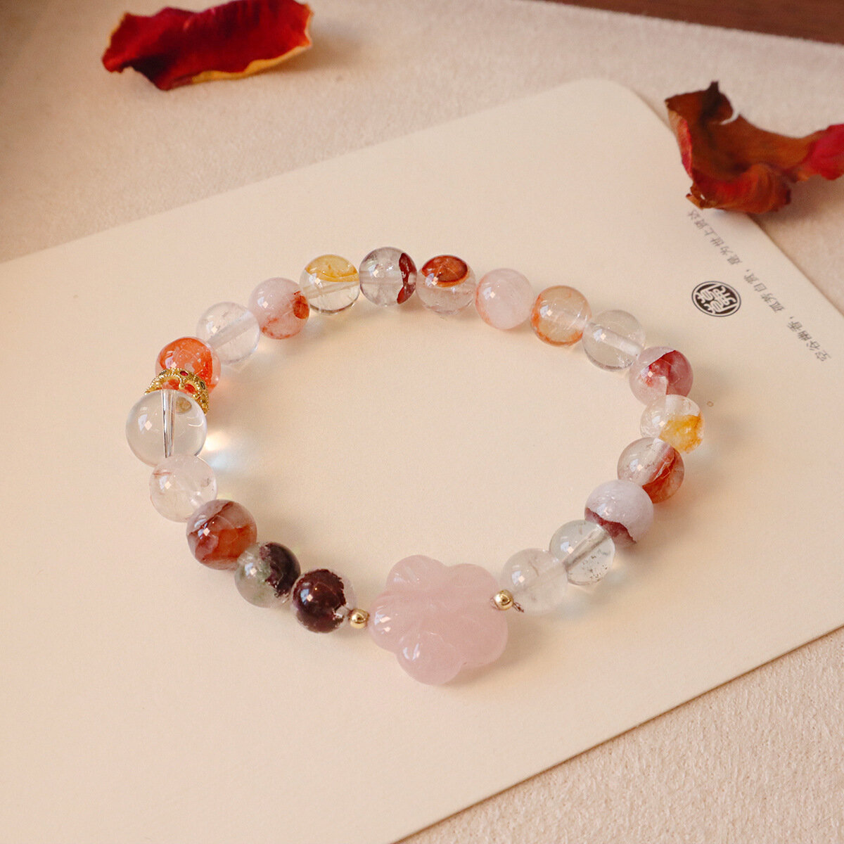 Браслет для гадания, YM Mall из кварца и агата Камень Привлекает свежесть и удачу