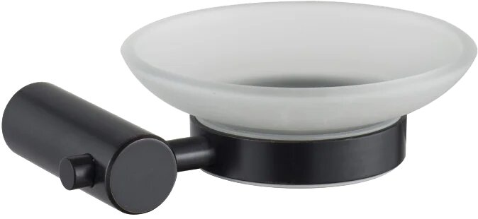 Мыльница Haiba HB84-4 HB8402-7 настенная, стеклянная, из нержавейки, черная, круглая
