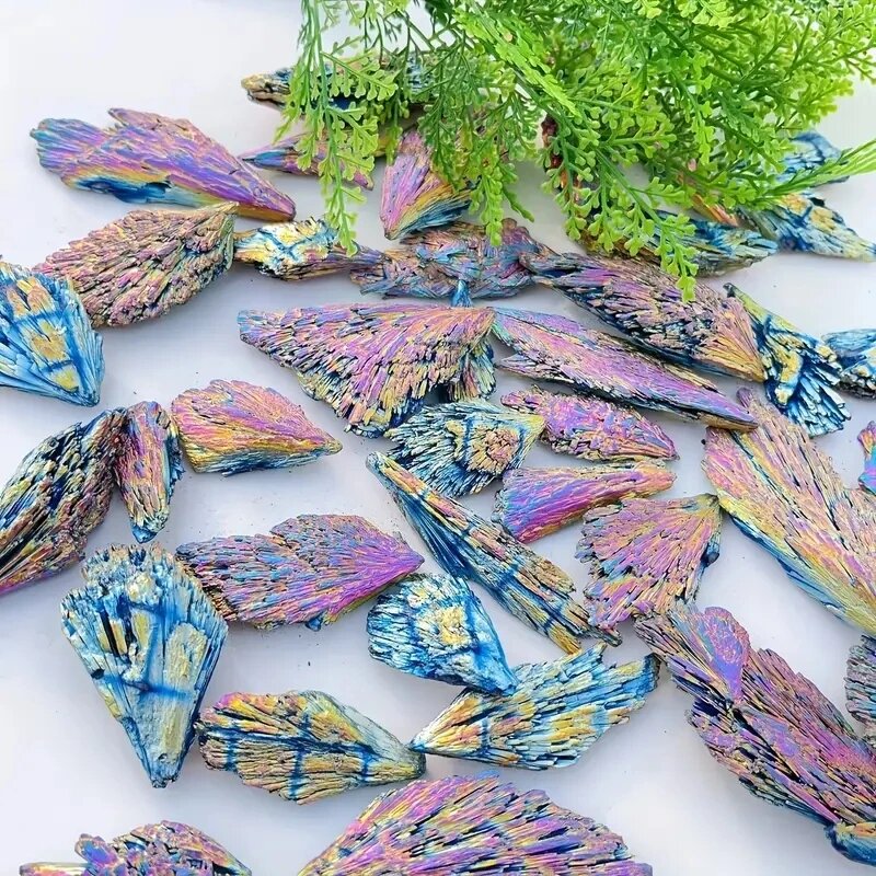 Натуральный Черный Камень Кианит, Синий Образец Arary, Перья, Многоцветное Покрытие Для Изготовления Ювелирных Изделий