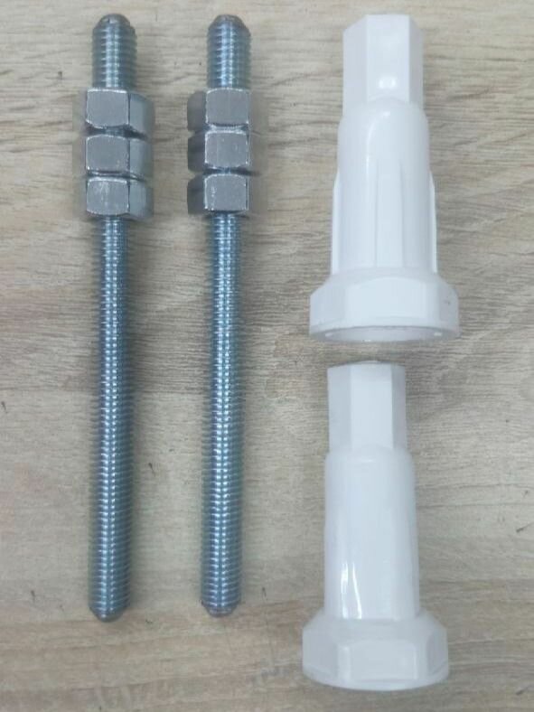 Шпилька с резьбой М12+пластиковая ножка для усиления каркаса ванны,2шт.