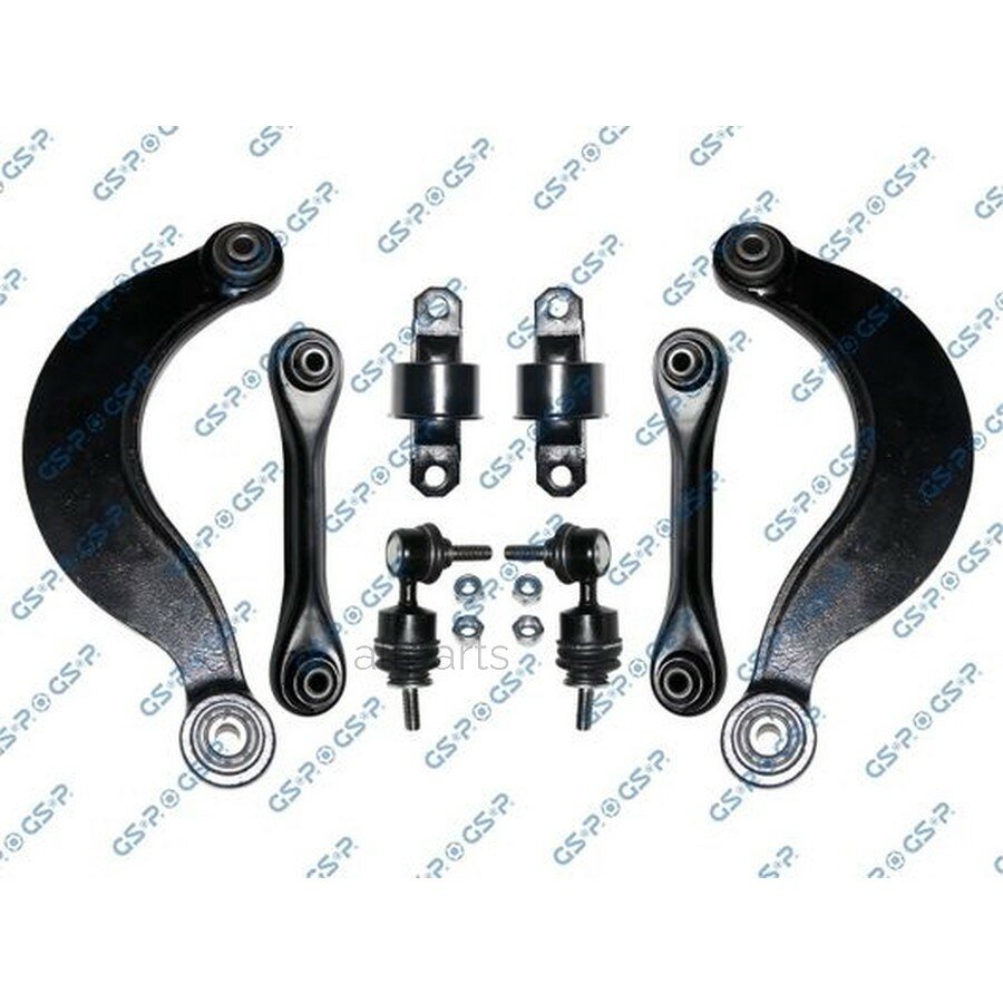 GSP S990012SK Комплект подвески FORD FOCUS II 04- зад. (4рыч.+2тяг. стаб.+2с/б+гайки)
