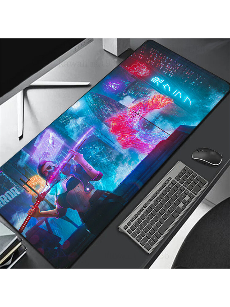 Коврик для мыши Cyberpunk, 40 см x 90 см, нескользящее основание