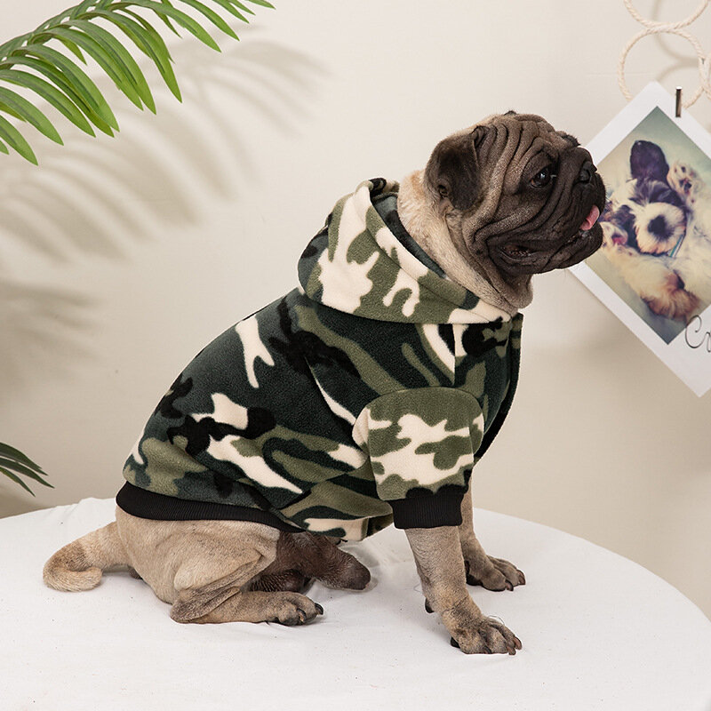 Осенне-зимний новый камуфляжный свитер с капюшоном для домашних кошек и собак, XL