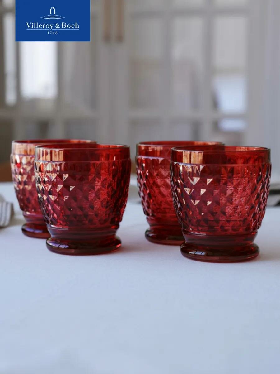 Набор стаканов для воды 330 мл, 4 шт, Boston Coloured red, Villeroy & Boch, Хрустальное стекло