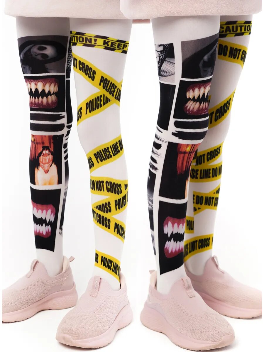 Колготки TTights, 50 den, размер 8-10 лет, белый, синий, черный, бежевый, коричневый — фото 1