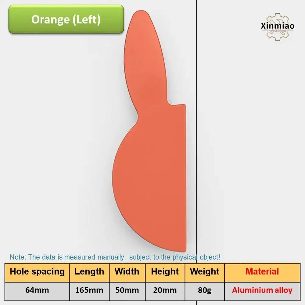 Ручки для шкафов детские с кроликом алюминиевые Orange-Left-165MM