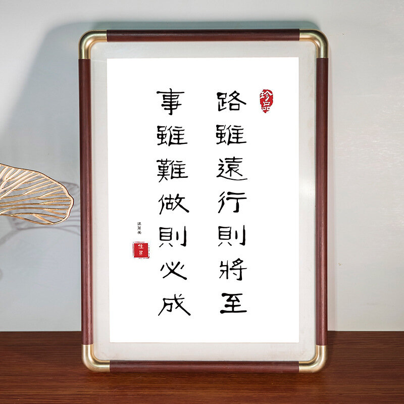 Имитационная медная рамка с закругленными углами из цельного дерева A4 (внутренний размер 21*29,7 не включает в себя