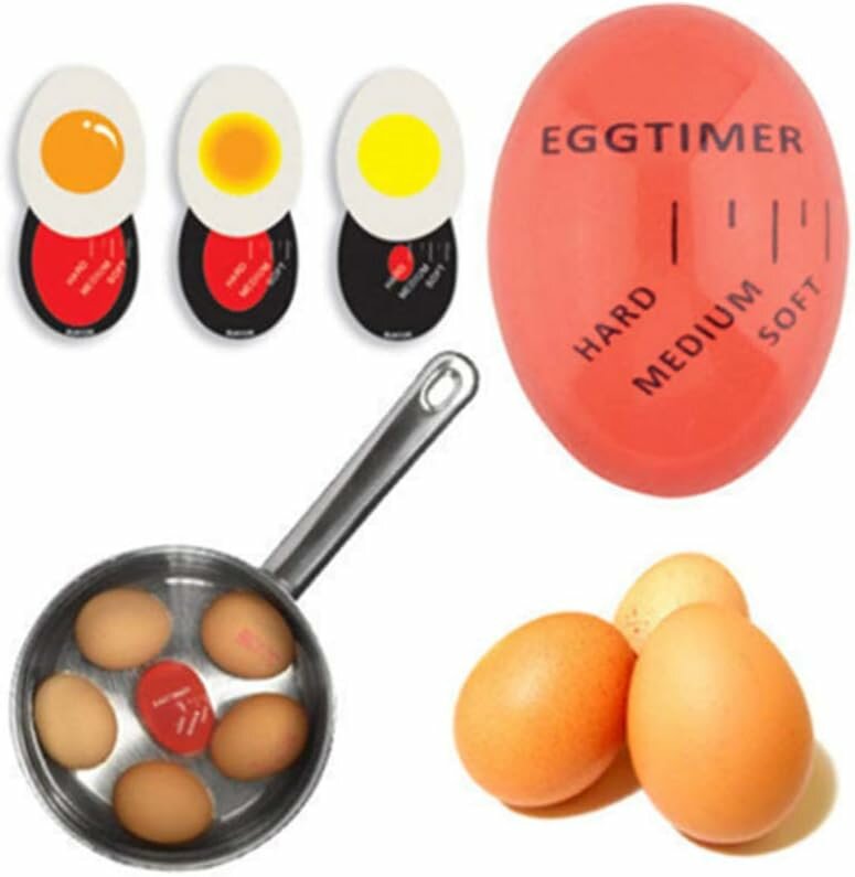 Таймер для яиц с изменением цвета, кухонный таймер для варки мягких или твердых яиц (разные цвета), размер 5.7*4 см/2.24*1.57 дюйма, вес62 г, 1 шт.