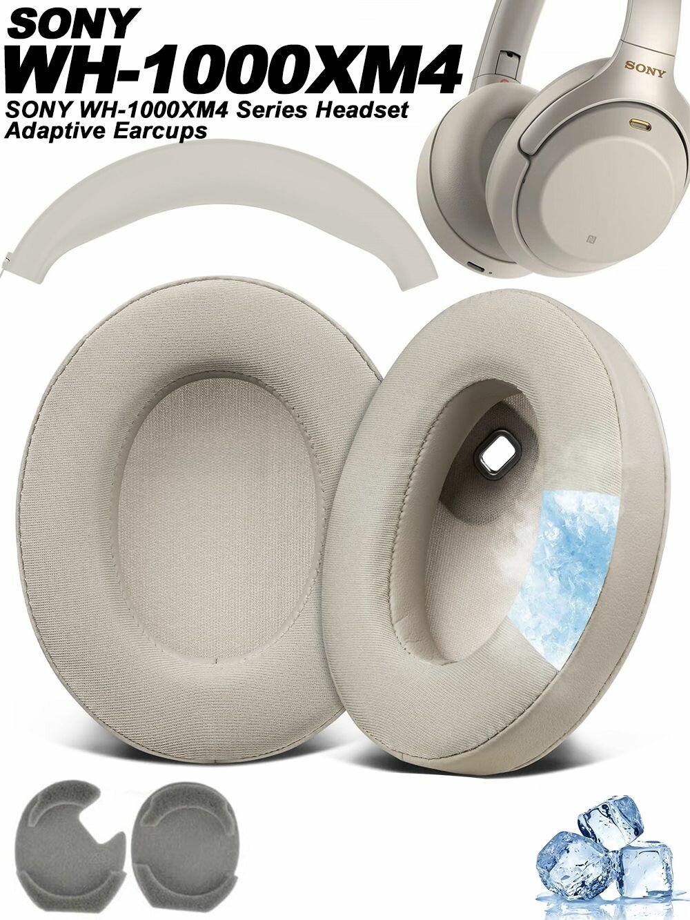 Амбушюры SONY WH-1000XM4 Белковая кожа & пена с памятью