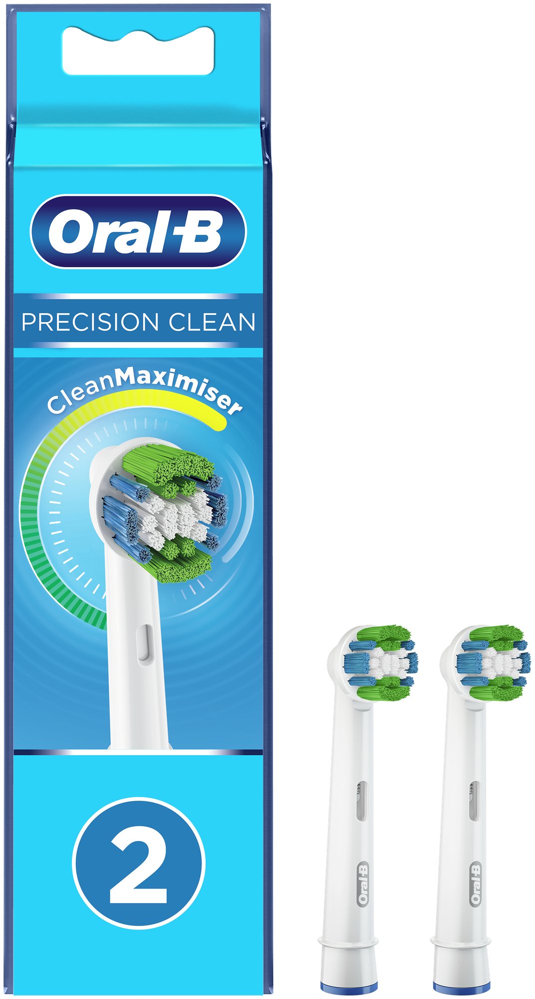 Набор насадок Precision Clean CleanMaximiser для ирригатора и электрической щетки, средняя, белый, 2 шт.