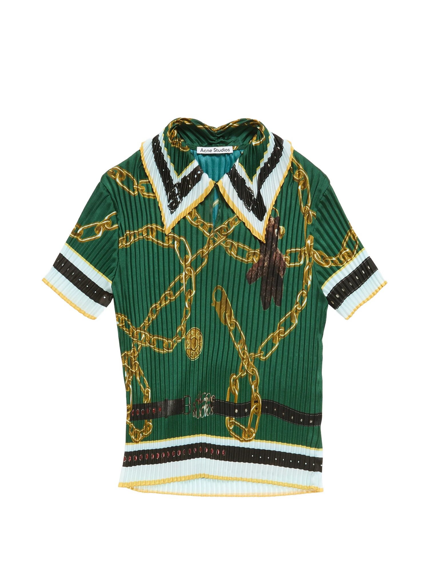 Рубашка Chain-print collared polo top