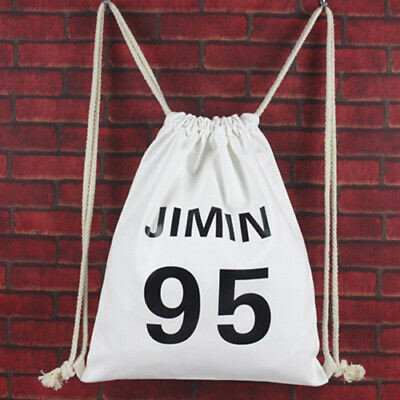 Рюкзак kpop bts bangtan boys wings canvas drawstring, white, jimin