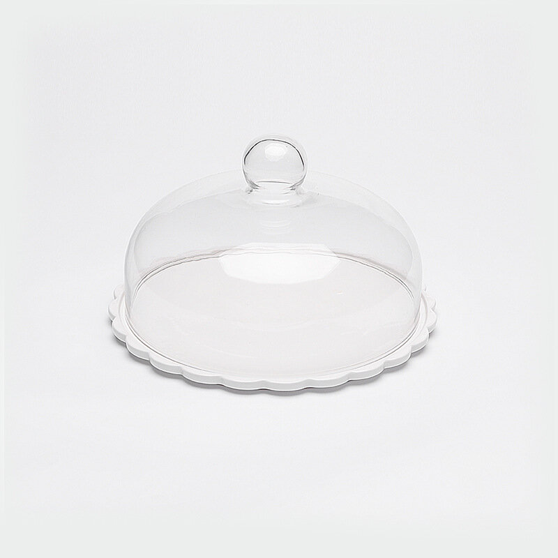 Европейский стиль подноса для десертов, пиццы, фруктов, дегустационной тарелки, стеклянной крышки для тортов, пирожных, пылезащитной стеклянной крышки