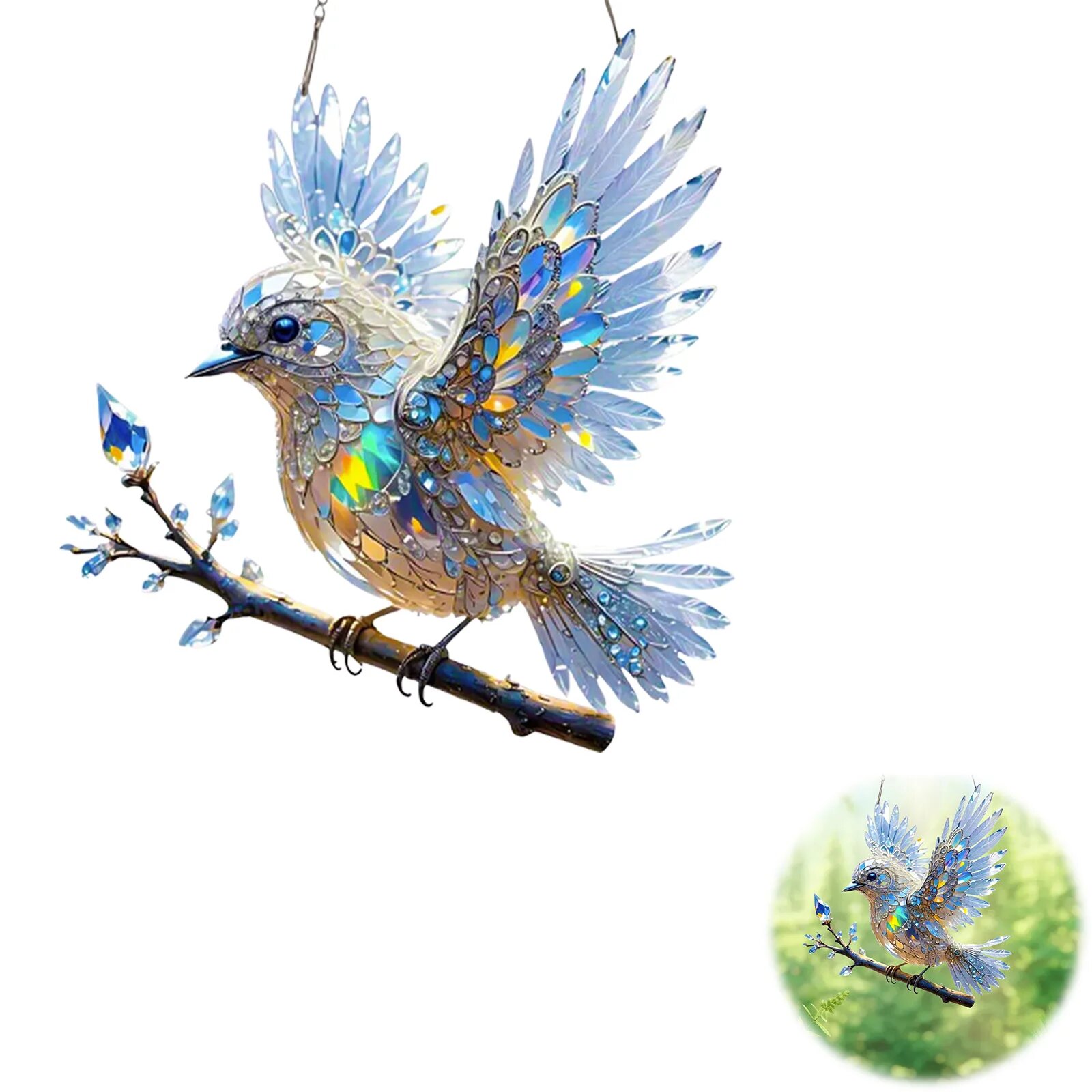 Хрустальные птицы на ветке