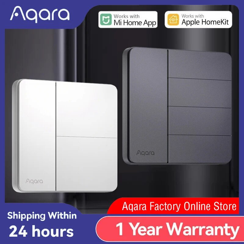 Aqara Выключатель настенный Smart Wall Switch Z1, Gray-2 Keys — фото 1