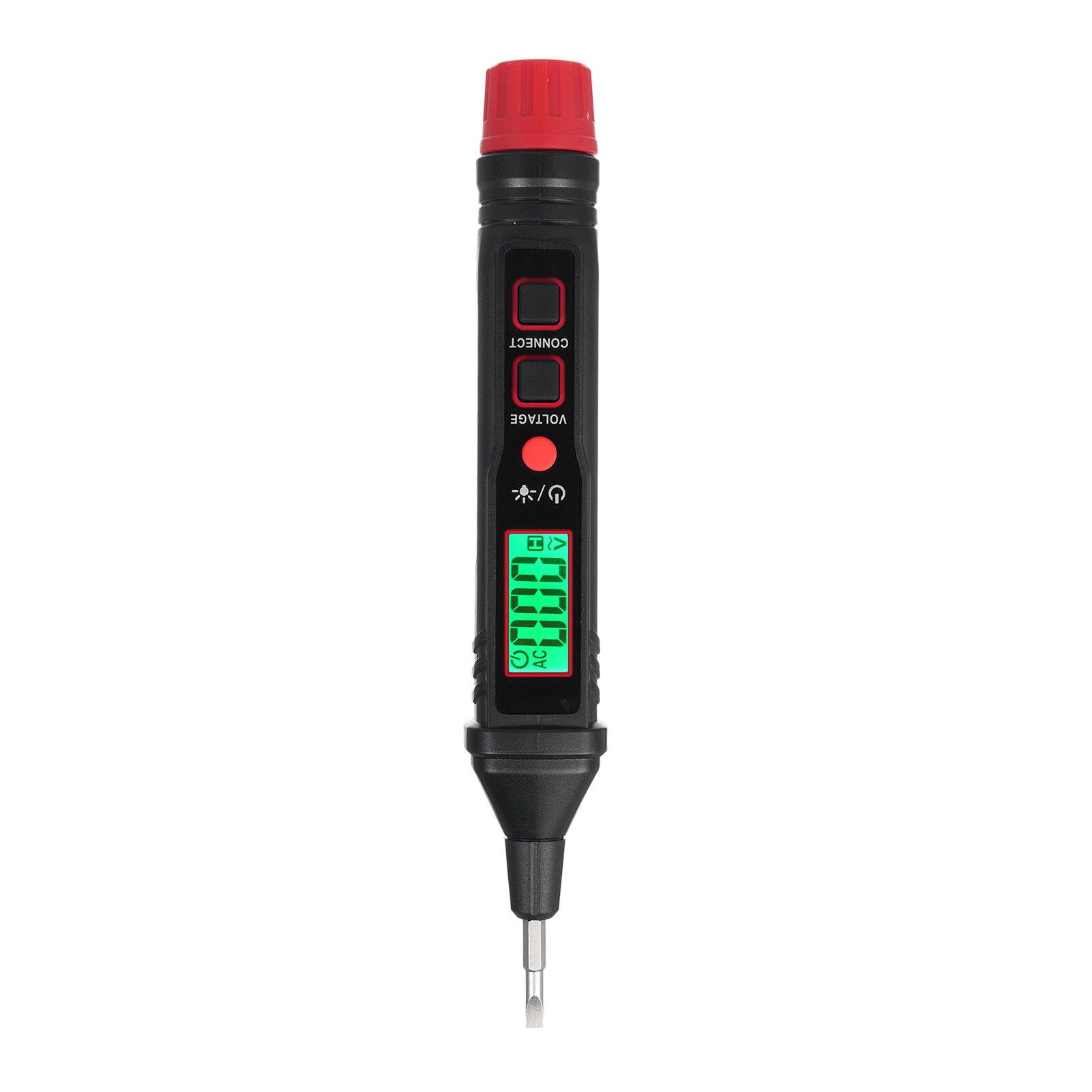 HT92 Дигитальный Пенметр Винтовка 12V-300V AC Детектор Напряжения Плоский Винт Тестовый Пен Интеллектуальный Индукционный Электрод для Ремонта и Диагностики Бытовой Техники, ABS, LCD Дисплей, Двухцветный Зеленый-Красный Подсветка, Звуковое и