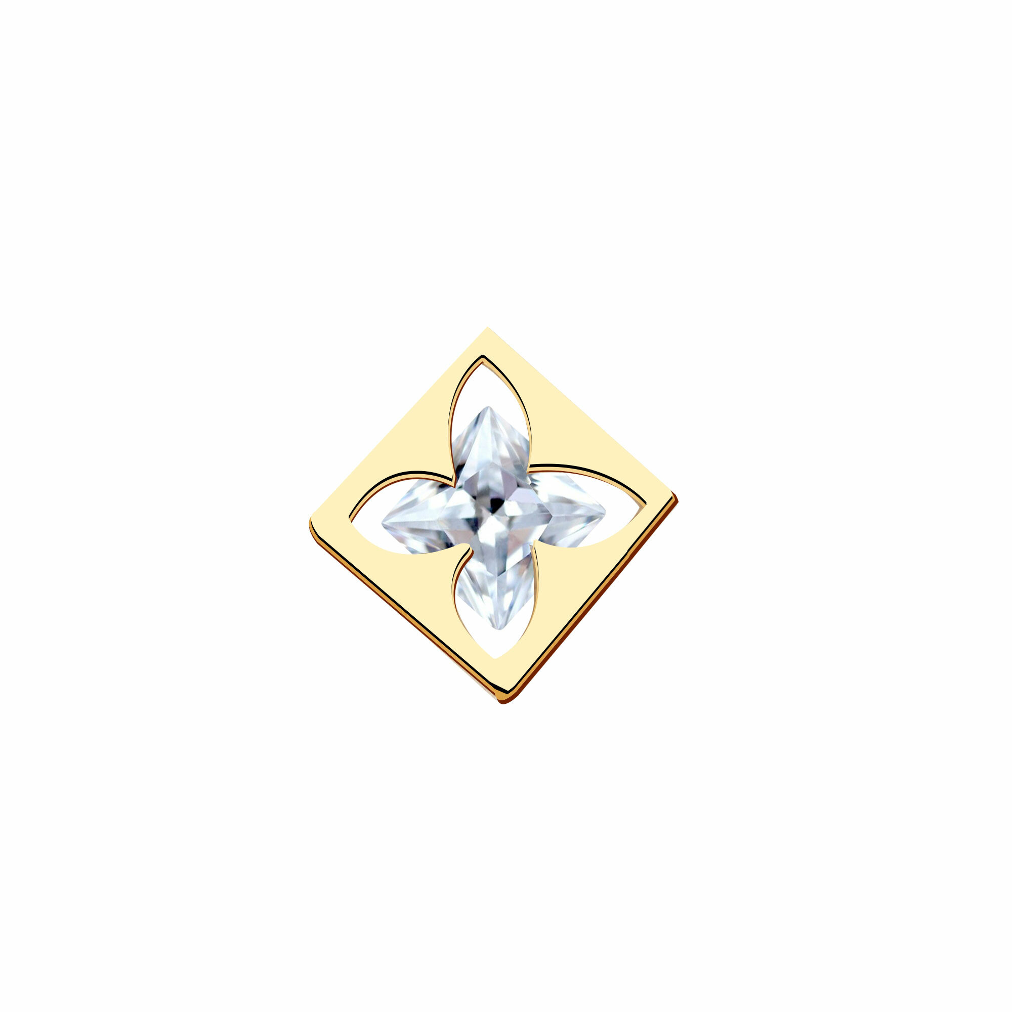 Подвеска Diamant online, красное золото, 585 проба, фианит