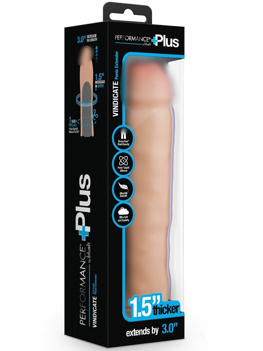 Насадка на пенис для увеличения размера "3 Inch Silicone Penis Xtender Beige" 21см