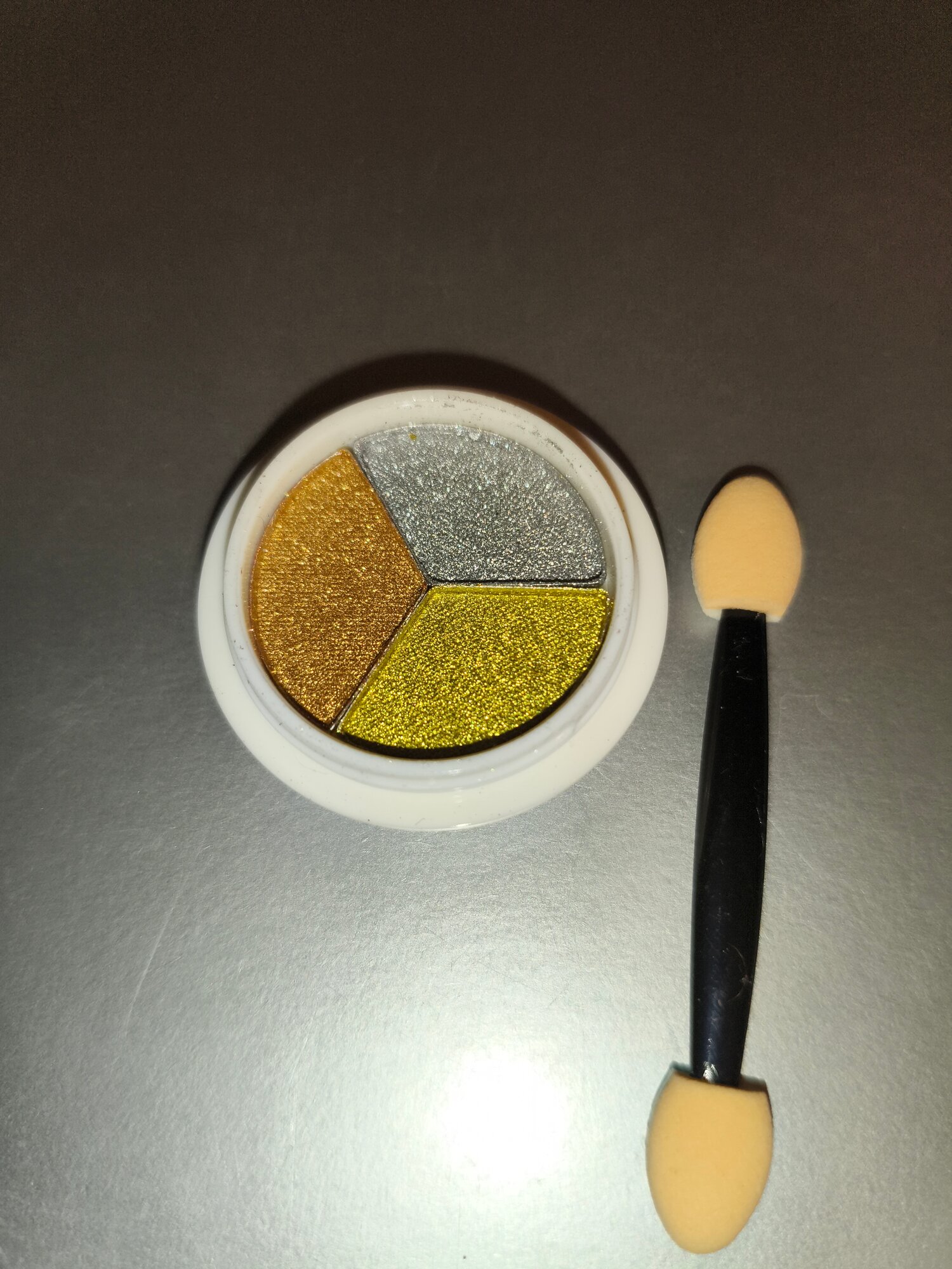 Втирка для декора, спрессованная, зеркальная, с аппликатором, 3 цвета набор