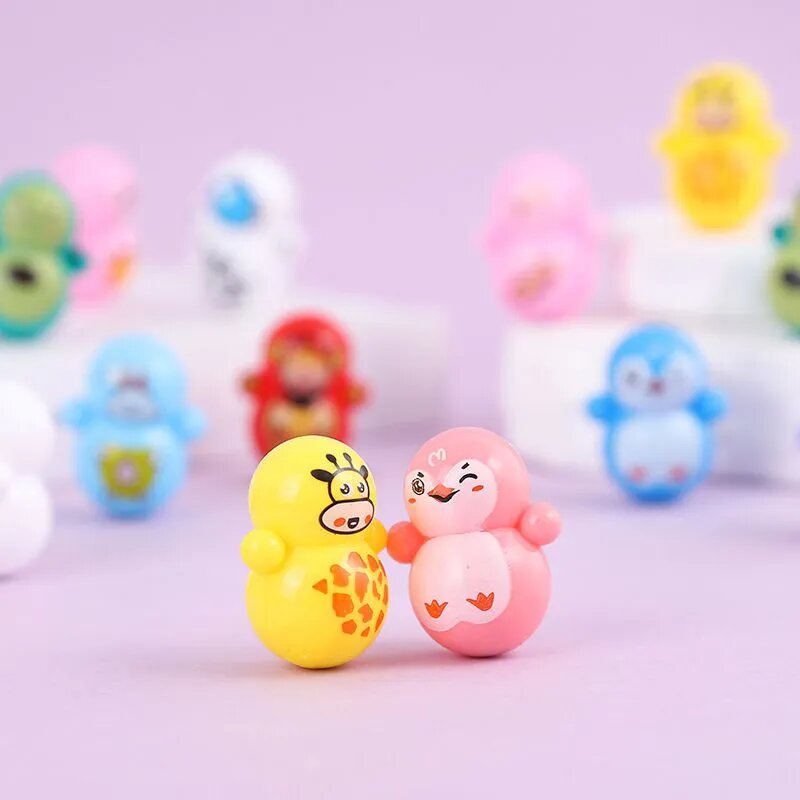 Игрушки-неваляшки, В Мультяшном Стиле, Миниатюрные, Развивающие Для Детей.