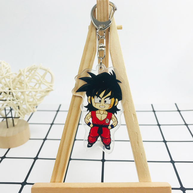 В наличии! Брелок-подвеска Dragon Ball с Сон Гоку в образе Супер Сайяна, акриловый, двусторонний, аниме, мультяшный