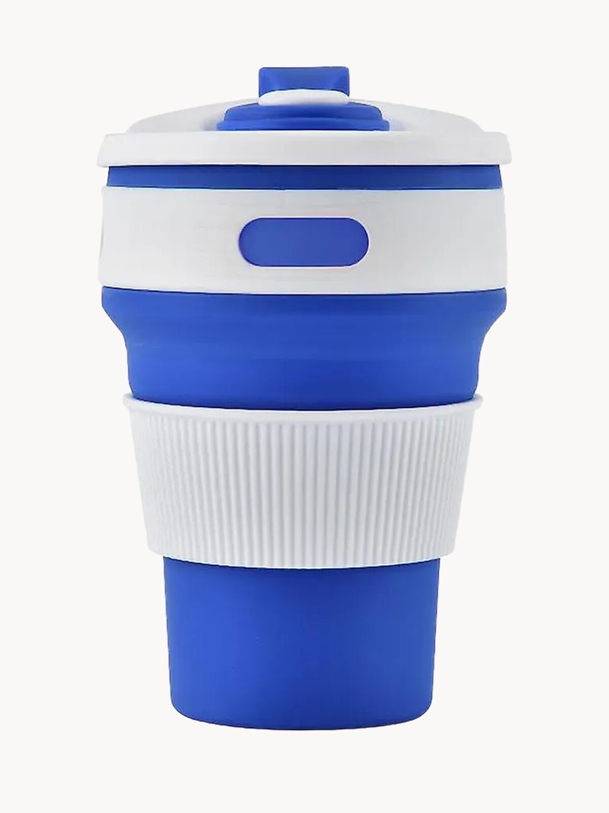 Складной стакан с крышкой, многоразовый силиконовый стакан для кофе, раскладной дорожный стакан. 350 мл.