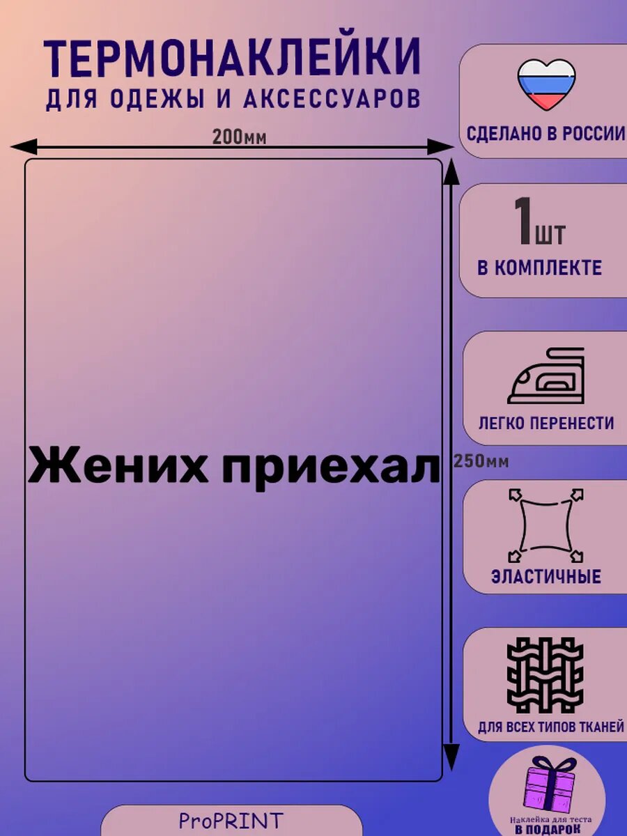 Термонаклейка на одежду надпись
