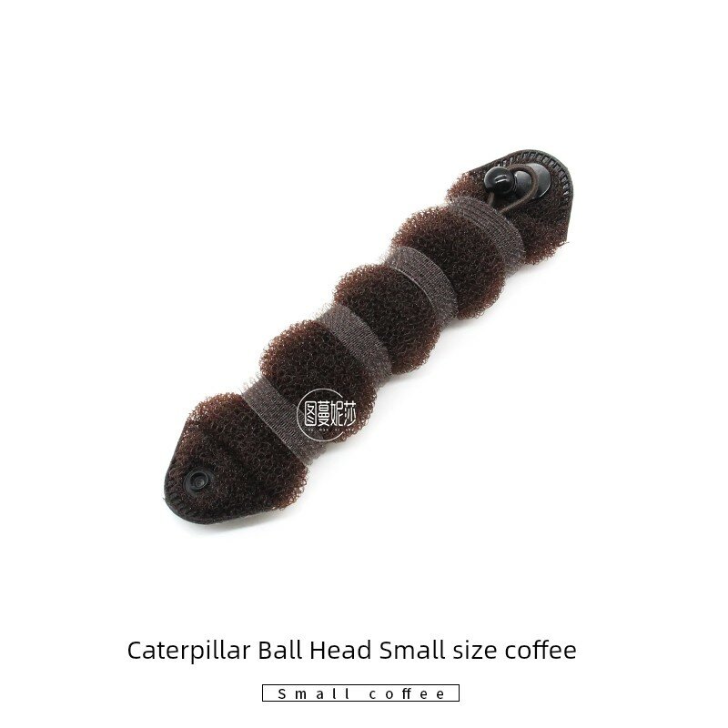 Caterpillar Bun Holder для женщин маленький кофе, новая модель 2024, надежный фиксатор для волос, удобный для ленивых