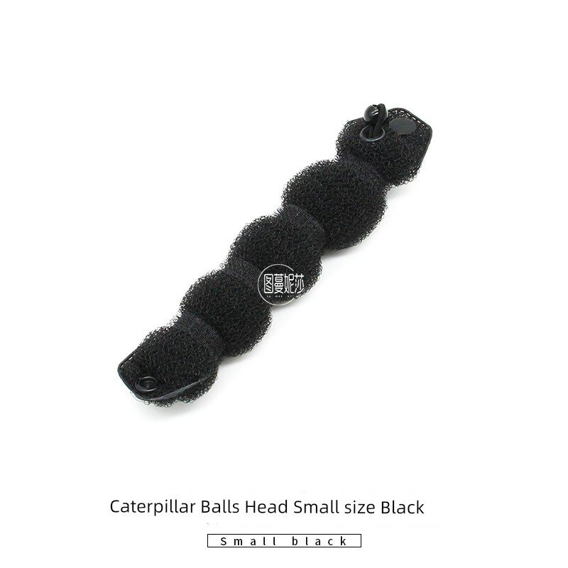 Caterpillar Bun Holder для женщин маленький черный, новая модель 2024, надежный фиксатор для волос, удобный для ленивых