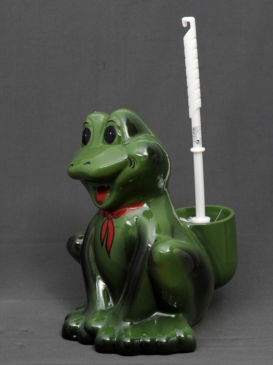 Ершик для унитаза напольный керамический лягушонок