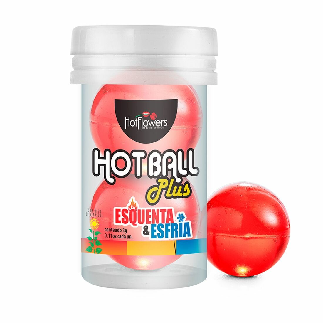 Лубрикант на масляной основе с охлаждающе-разогревающим эффектом Hot Ball Plus, 6 г