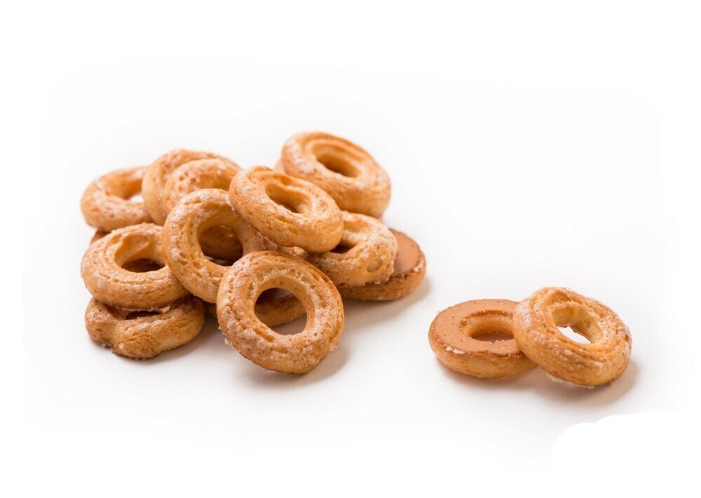 Печенье заварное Колечки хрустящие с сахаром, 1 кг, КФ Баттерфляй