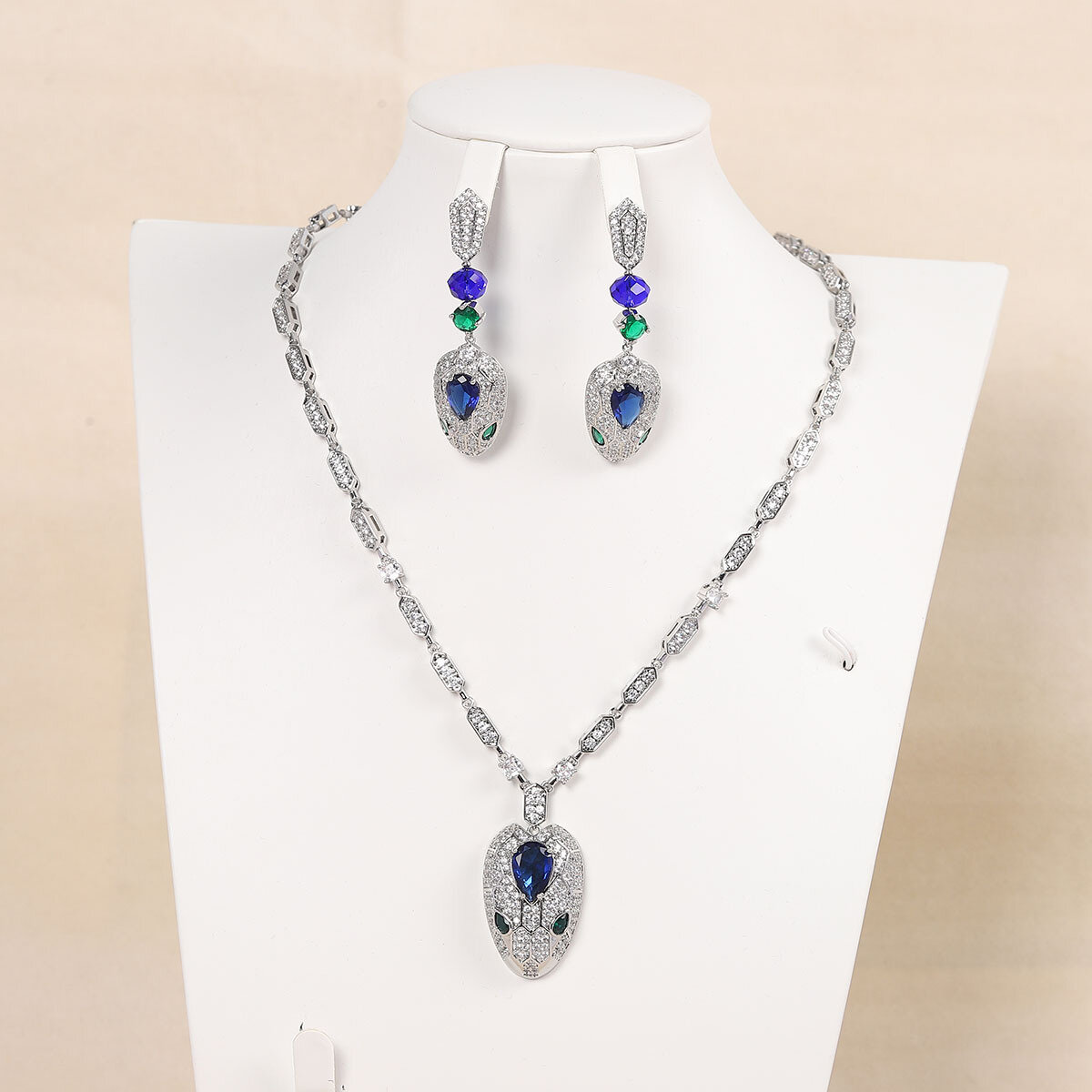 Ожерелье "Змеиный дизайн", осенне-зимний, синий, ретро-стиль, прямые продажи