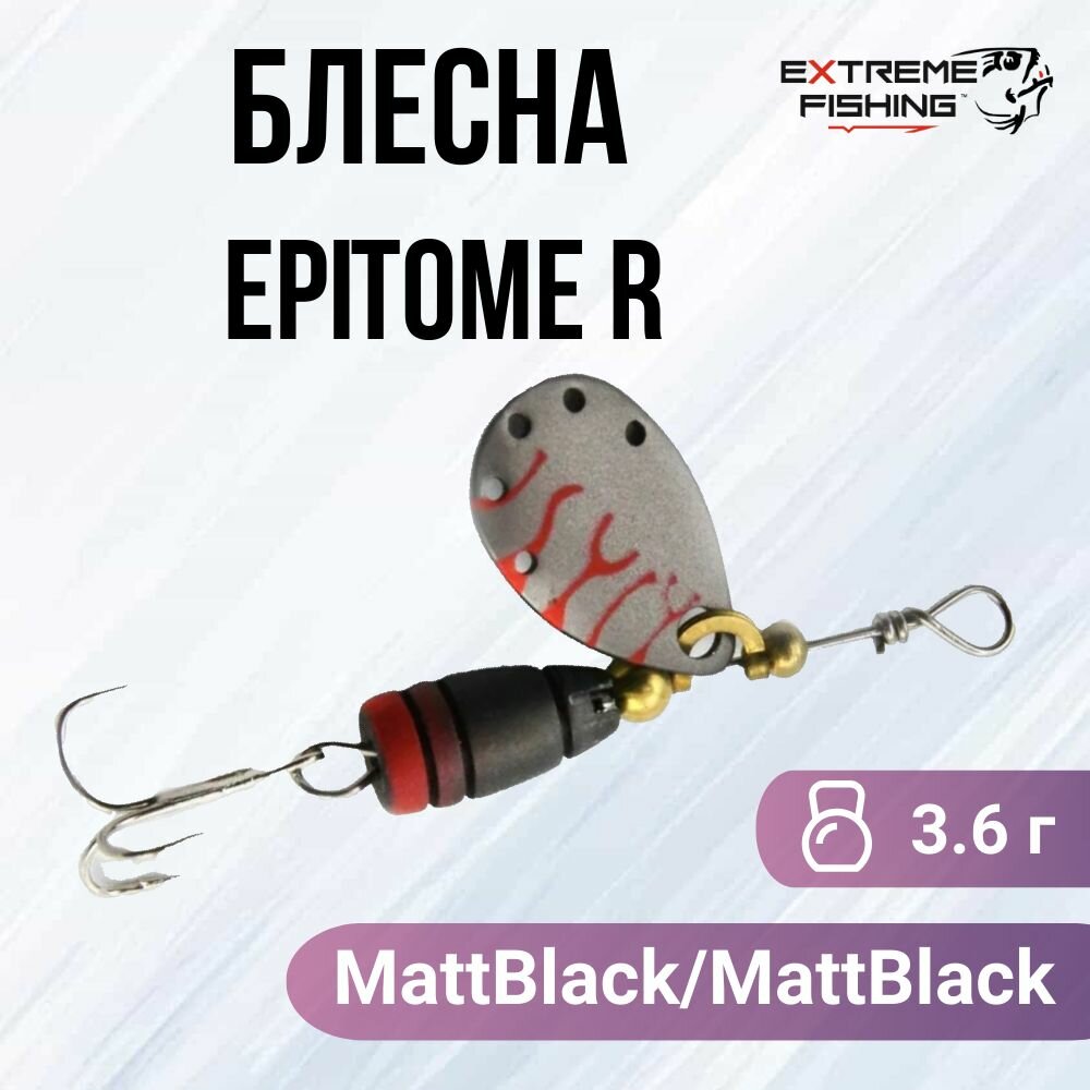 Блесна вращающаяся Extreme Fishing Epitome R 3,6 г, цвет 06-MattBlack/MattBlack
