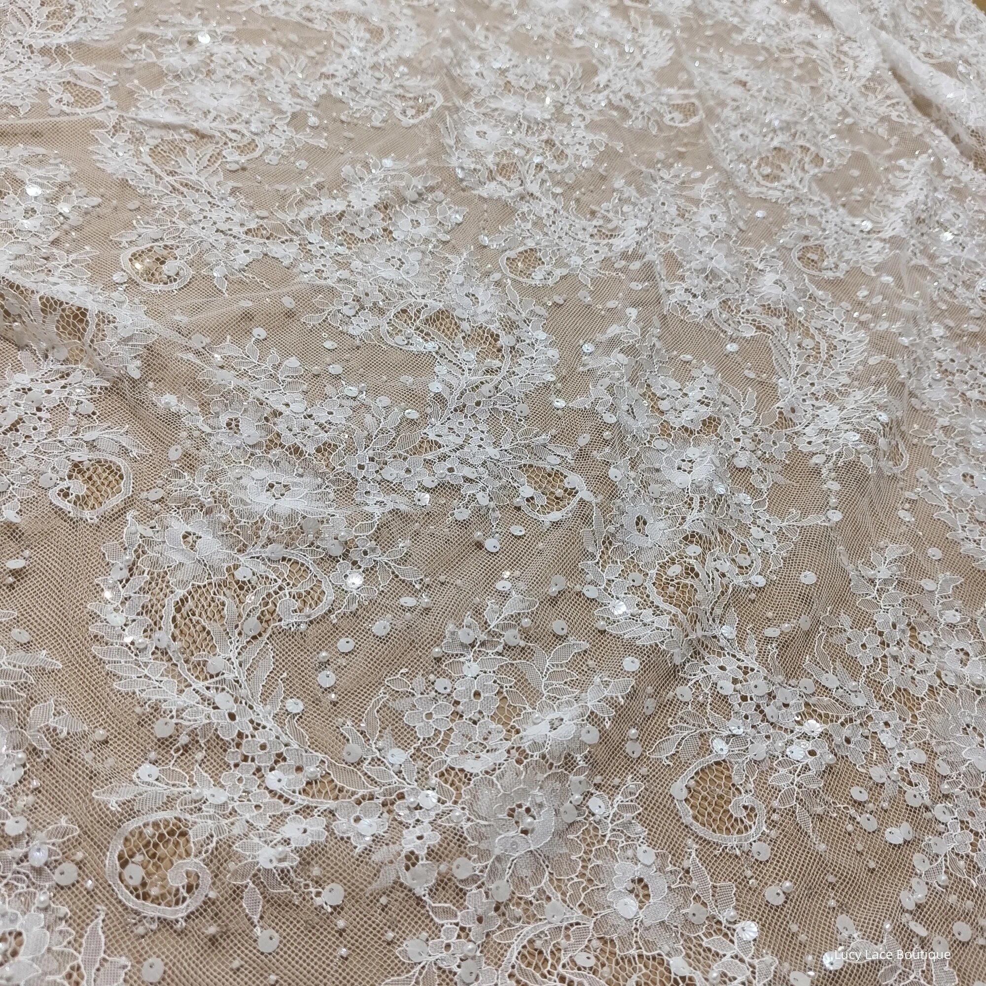 Французское кружево Шантильи 1,5х3 м белое