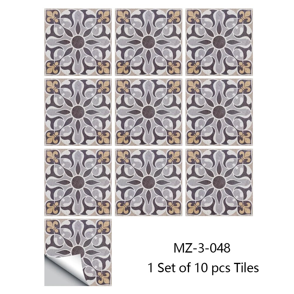 10 шт./компл, матовая плитка в стиле ретро, наклейка на пол, талия, украшение для рабочего стола, наклейки на стены, самоклеящиеся маслостойкие обои из ПВХ