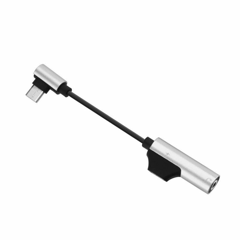 (1 шт.) Аудиоадаптер для наушников USB C-3,5 для прослушивания песен и зарядки два в одном-серебристый