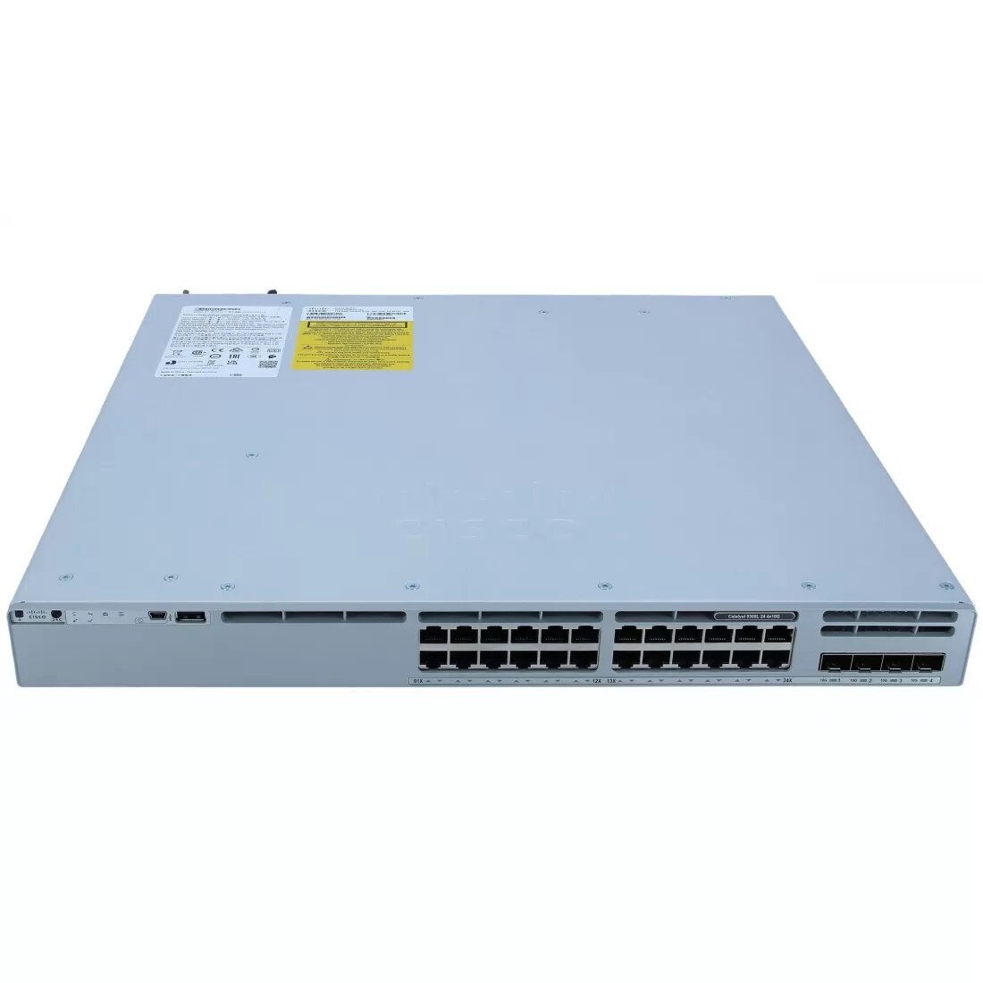 Коммутатор управляемый Cisco C9300L-24T-4X-A, 24x1G, 4x10G, 4.4x44.5x40.9 см, серебристый