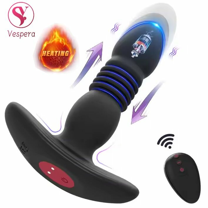 Дистанционно управляемый мужской массажер простаты, анальная пробка
