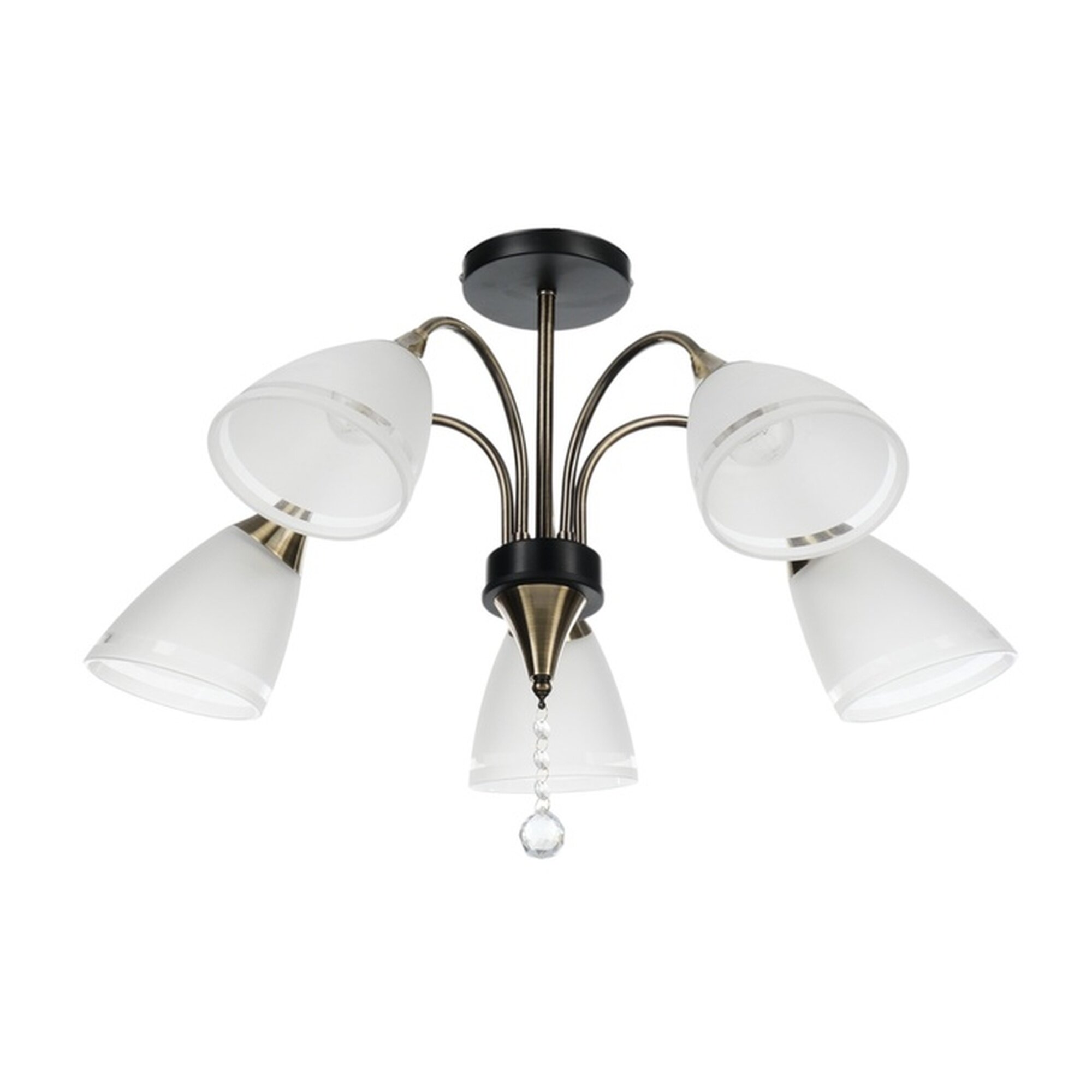 Люстра BayerLux "Сандра", E27, 40 Вт, 5 ламп, IP20, металл, стекло