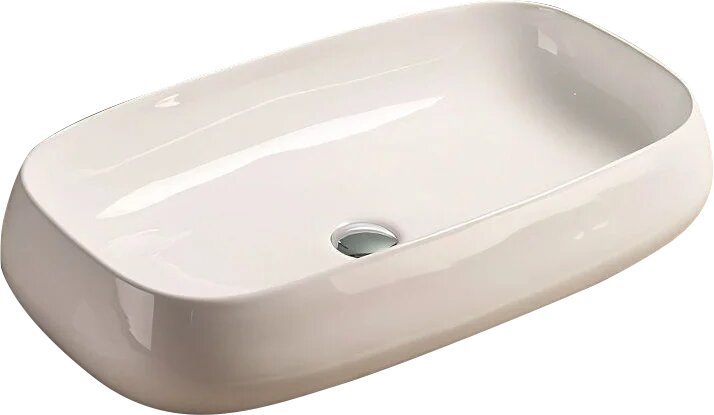 Накладная раковина Art&Max AM-78101 72 накладная, без отверстия под смеситель, фаянсовая, прямоугольная, раковина для ванной, белая