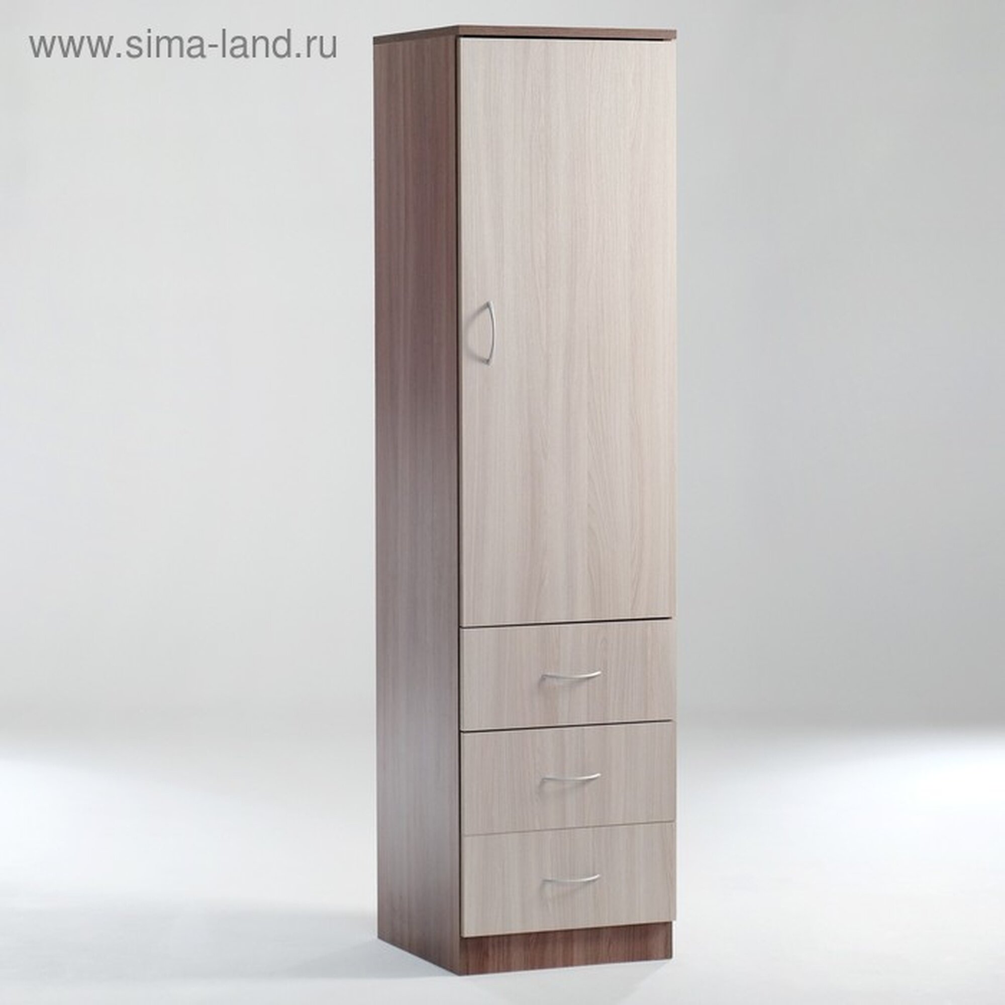 Шкаф-пенал Клик Мебель, ЛДСП, ясень шимо, распашные двери, 40×40×160 см