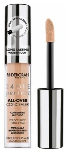 Консилер DEBORAH "24 Ore", Perfect All Over, жидкий, тон 03, Песочный, 5,5 г