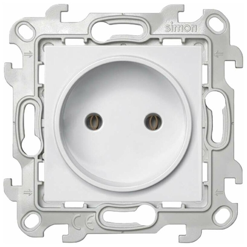Розетка 1-м СП Simon 24 16А IP20 2P без защ. шторок механизм бел. Simon 2450442-030