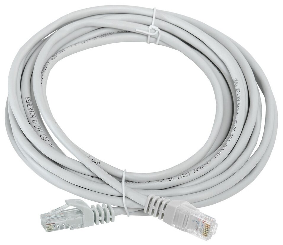 Кабель Патч-корд ITK вилка RJ-45, вилка RJ-45, кат.5е, ПВХ, 5м, серый