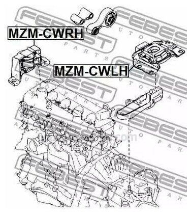 FEBEST MZMCWRH Подушка двигателя правая (гидравлическая) NISSAN LAFESTA B35 2011-2018