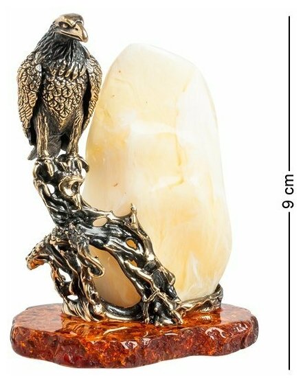 Фигурка Ворон у скалы (латунь, янтарь) AM-1238 113-704539